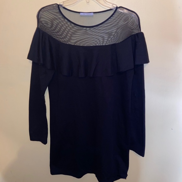 Zara | Dresses | Zara Long Sleeve Sheer Top Dress | Poshmark